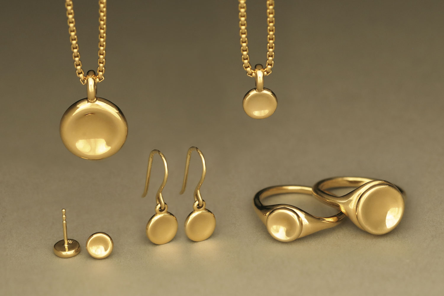 Solid 18k Gold Button Collection – George Rings