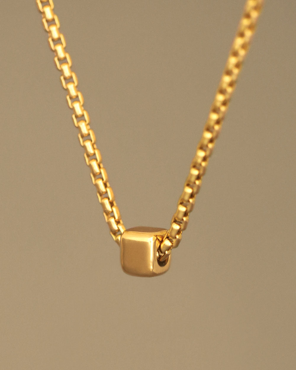 Gold Cube Necklace – George Rings