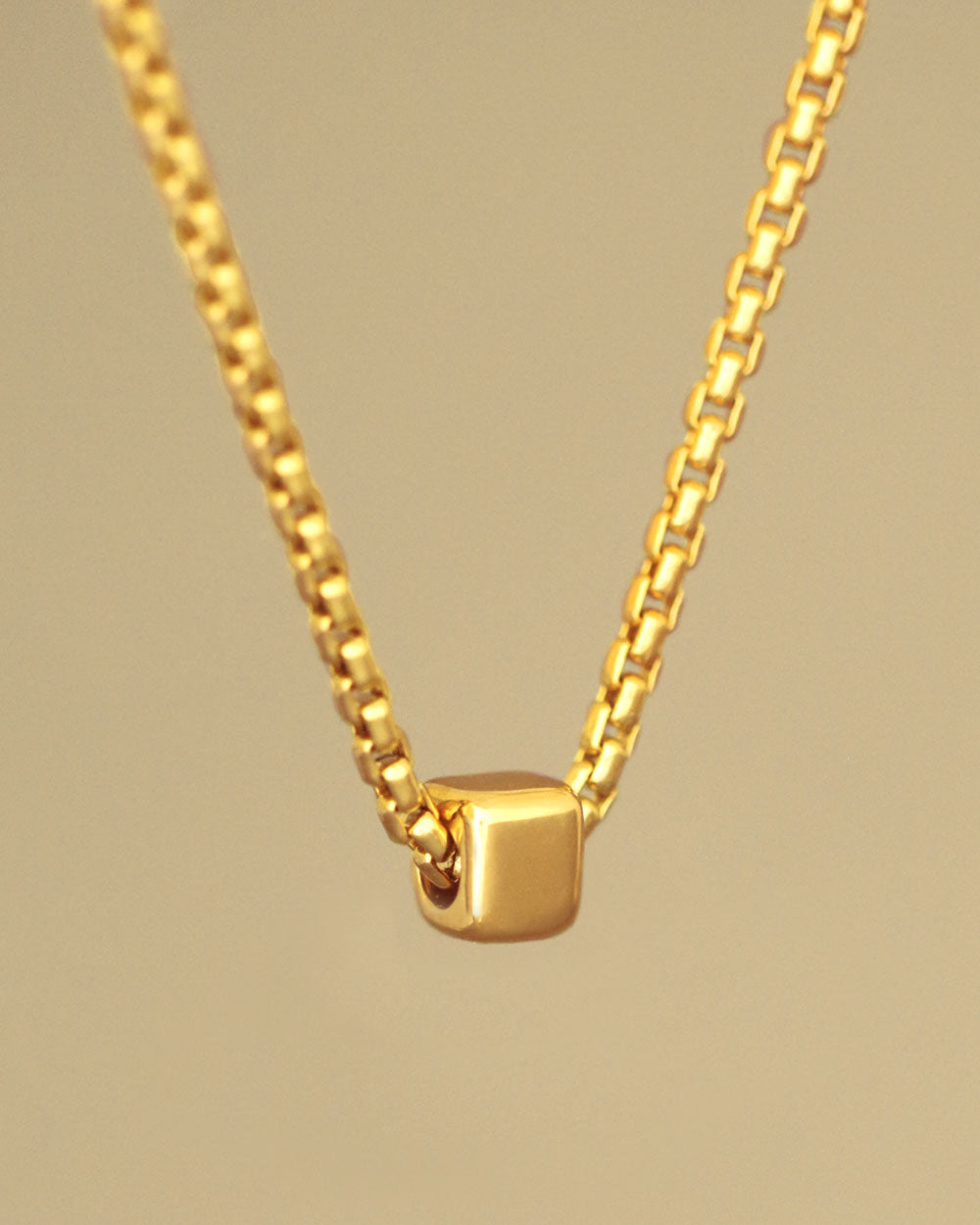 Gold Cube Necklace - 18K yellow gold – George Rings